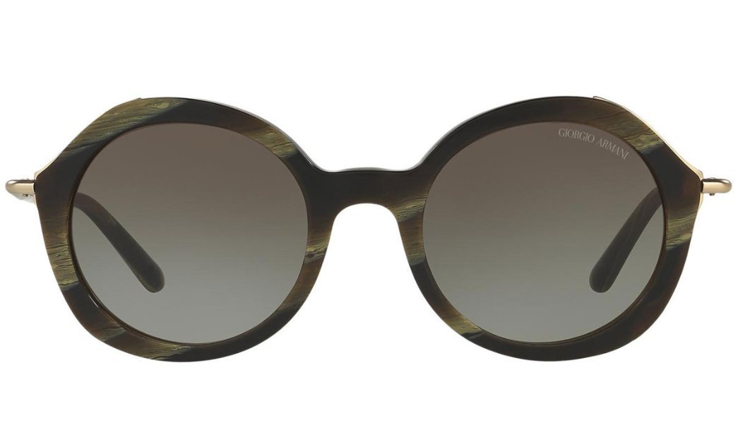 GIORGIO ARMANI AR8075F - 54968E Sunglasses Matte Striped Green Horn w/Green Gradient Lens 48mm