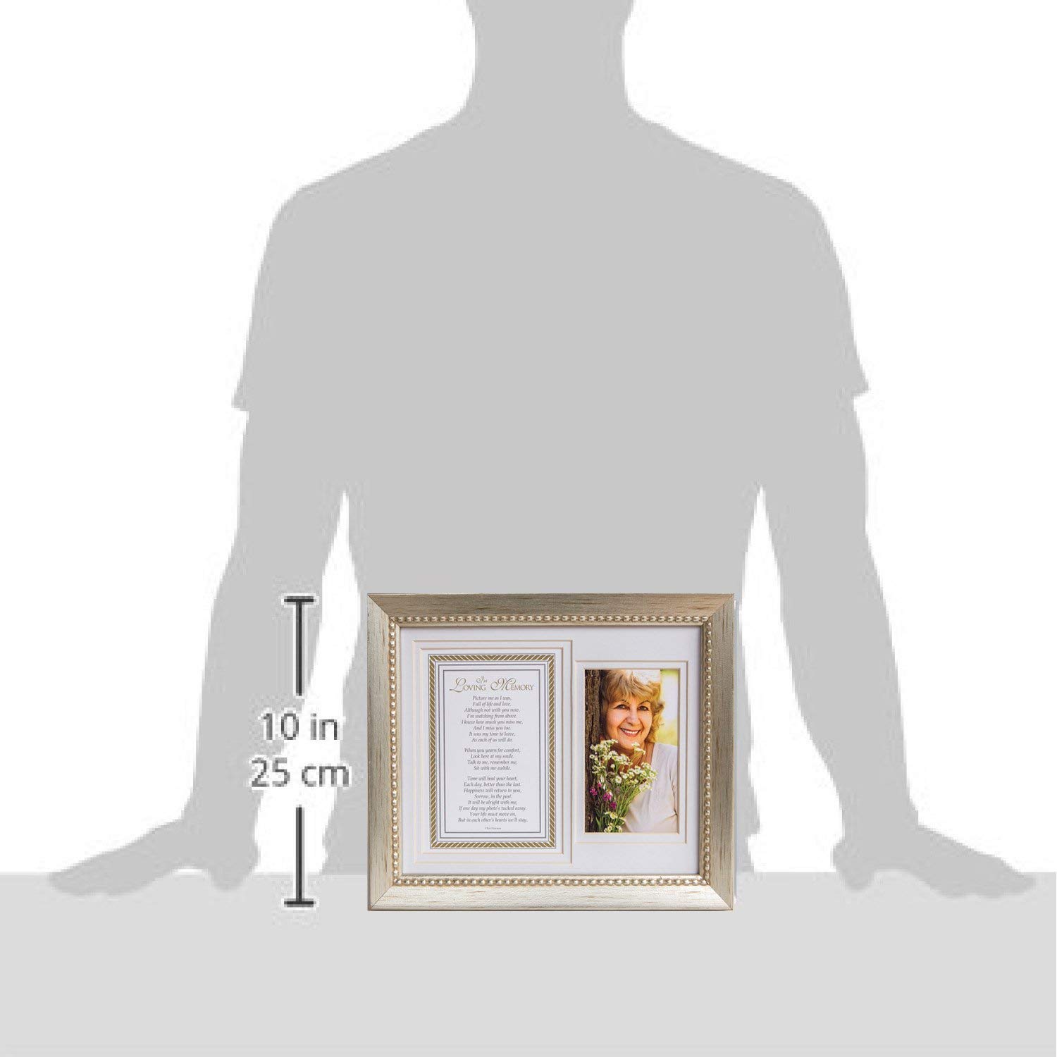 In Loving Memory Sentiment Memorial Picture Frame- Sympathy Gift for Loss of Loves Ones - Memorial Gift (Silver)