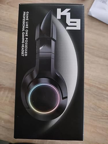 AJIJAR Gaming Headset with Removable Cat Ears, Compatible with PC PS4 PS5 Xbox One(Adapter Not Included) Mobile Phones, with Surround Sound, RGB Backlight & Noise Canceling Retractable Microphone