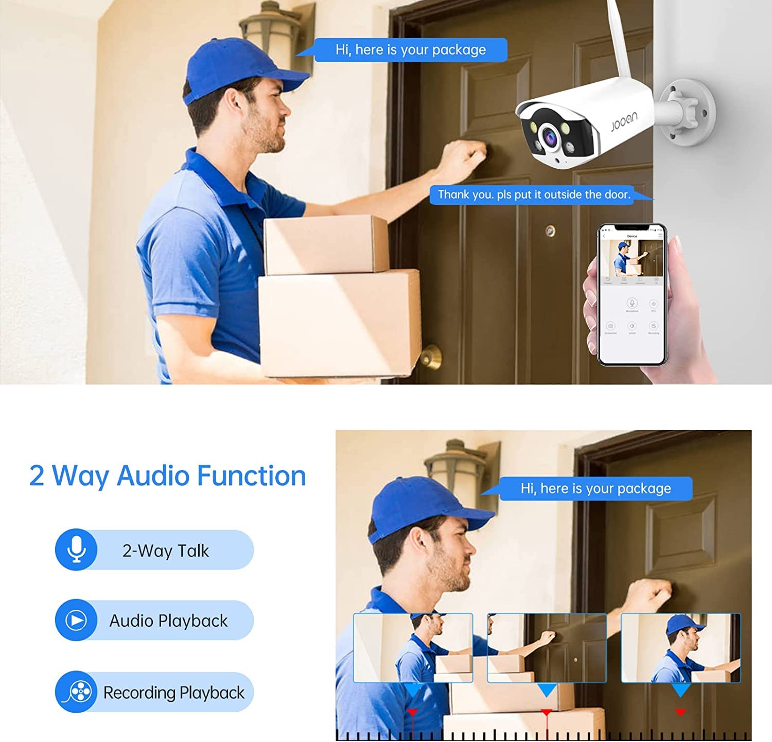 JOOAN 3MP Security Camera System Wireless,8CH NVR 1296P Security System(Clear than 1080P) with Audio,Great Night Vision, Motion Detection Email Alarm