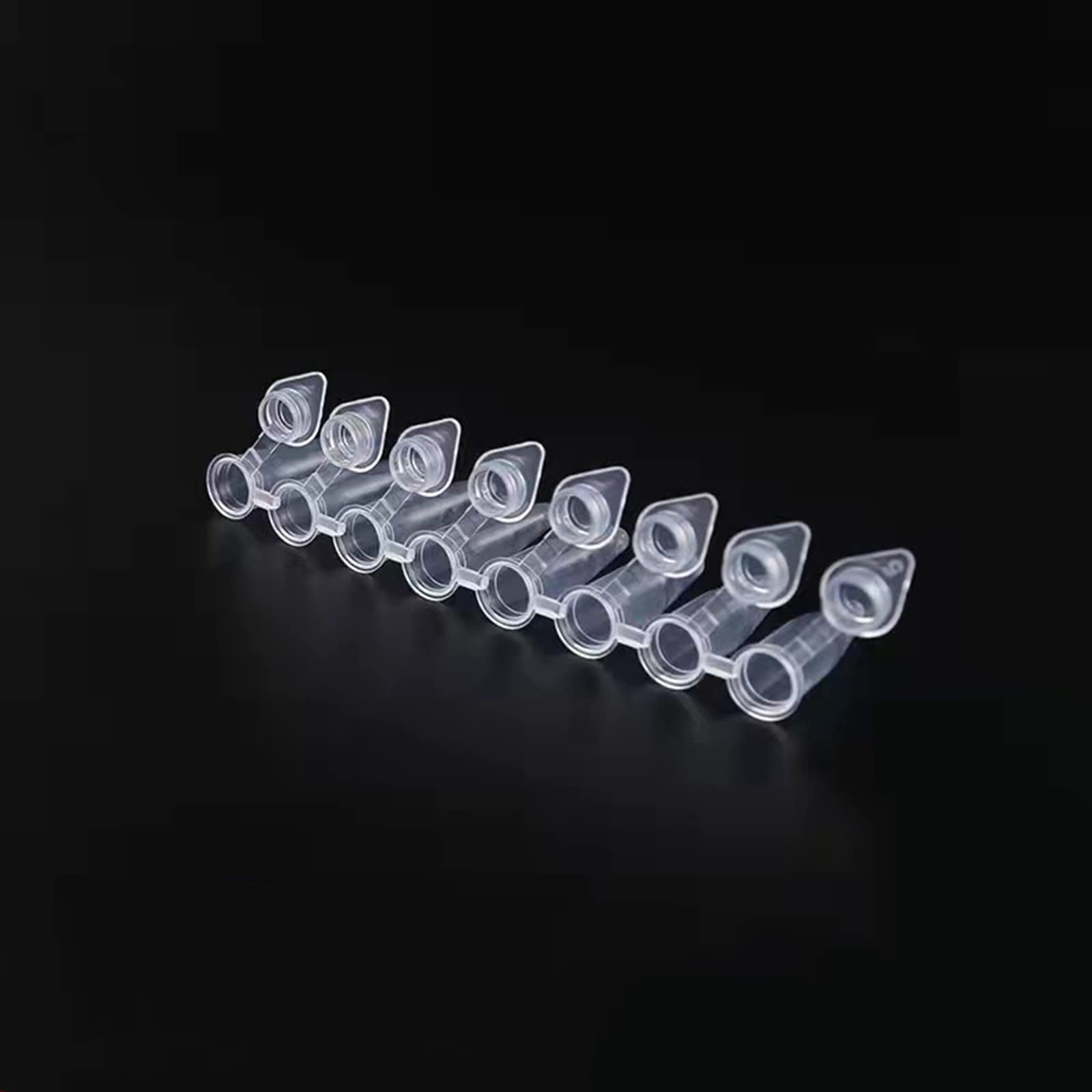 PCR Tubes - 0.2ml PCR Tubes Thin Wall, SHinged Flat Caps Attached,DNase/RNase Free,(125 Strips/Box)