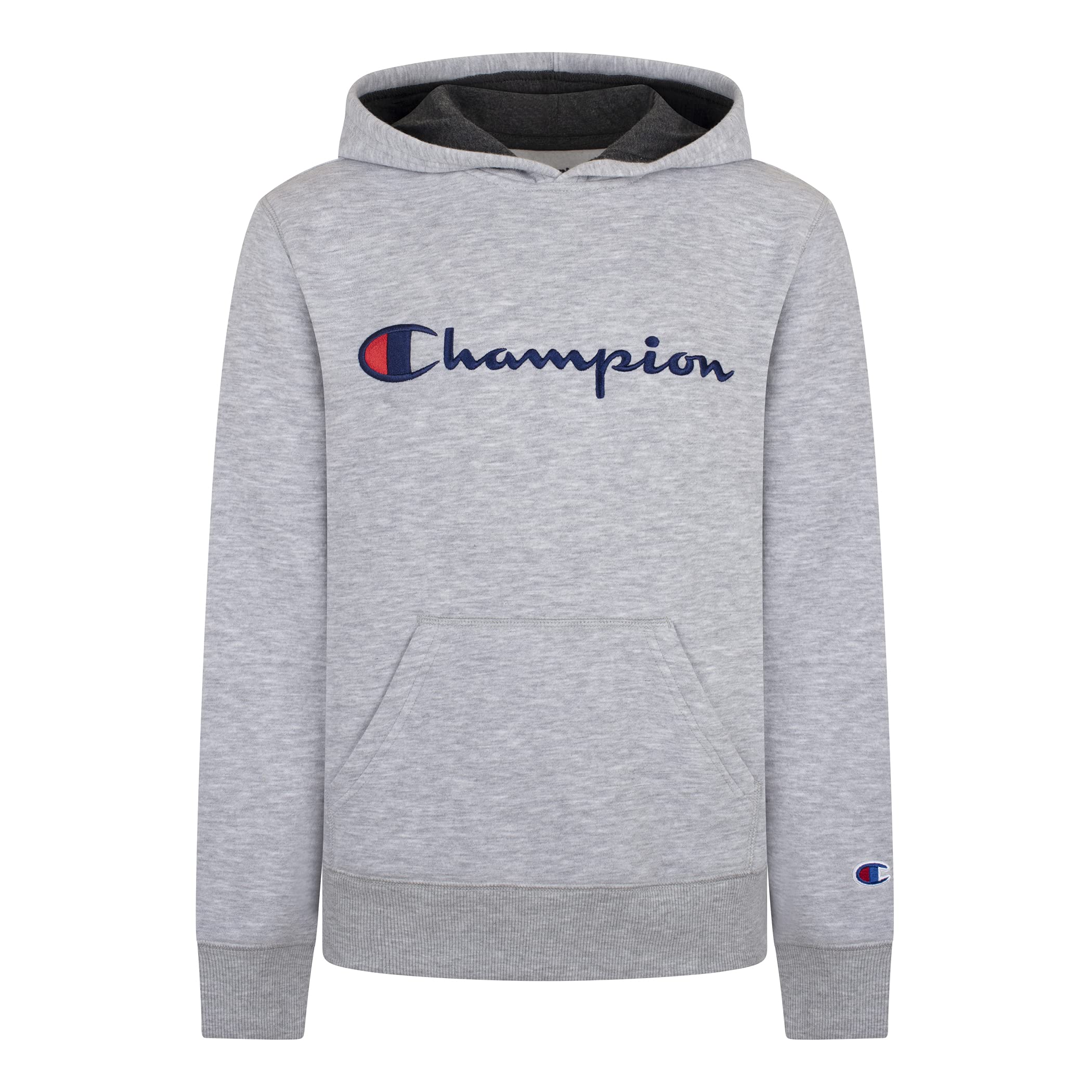 Champion Kids Clothes Sweatshirts Youth Heritage Fleece Pull On Hoody Sweatshirt with Hood (Medium, Heritage Oxford Heather)