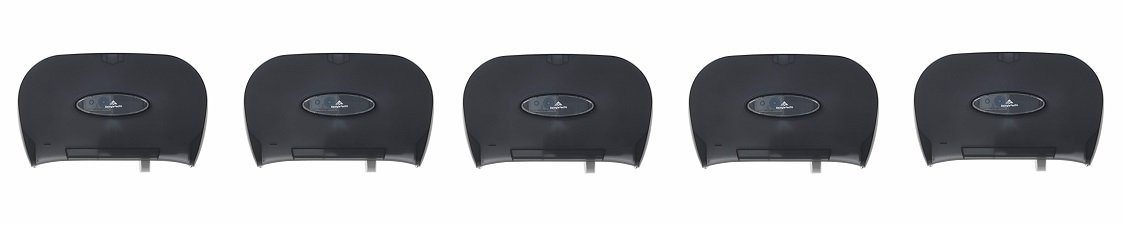Georgia-Pacific 592-06 Translucent Smoke Two Roll Side-by-Side Covered Bathroom Tissue Dispenser, 13.58" Width x 8.59" Height x 5.73'' Depth (5-(Pack))
