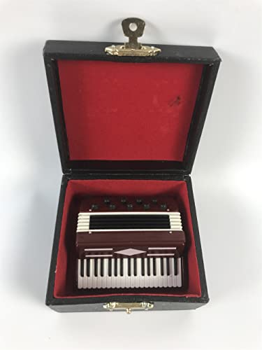 ALANO red Mini Accordion Model with Gift Box Mini Musical Ornament Decor Model (KR-7 L)