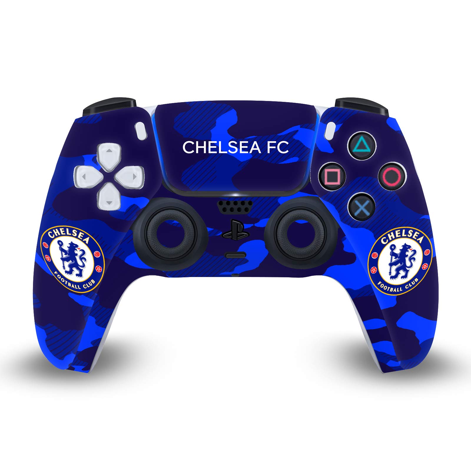 Head Case Designs Officially Licensed Chelsea Football Club Camouflage Mixed Logo Vinyl Faceplate Sticker Gaming Skin Case Cover Compatible with Sony Playstation 5 PS5 DualSense Controller