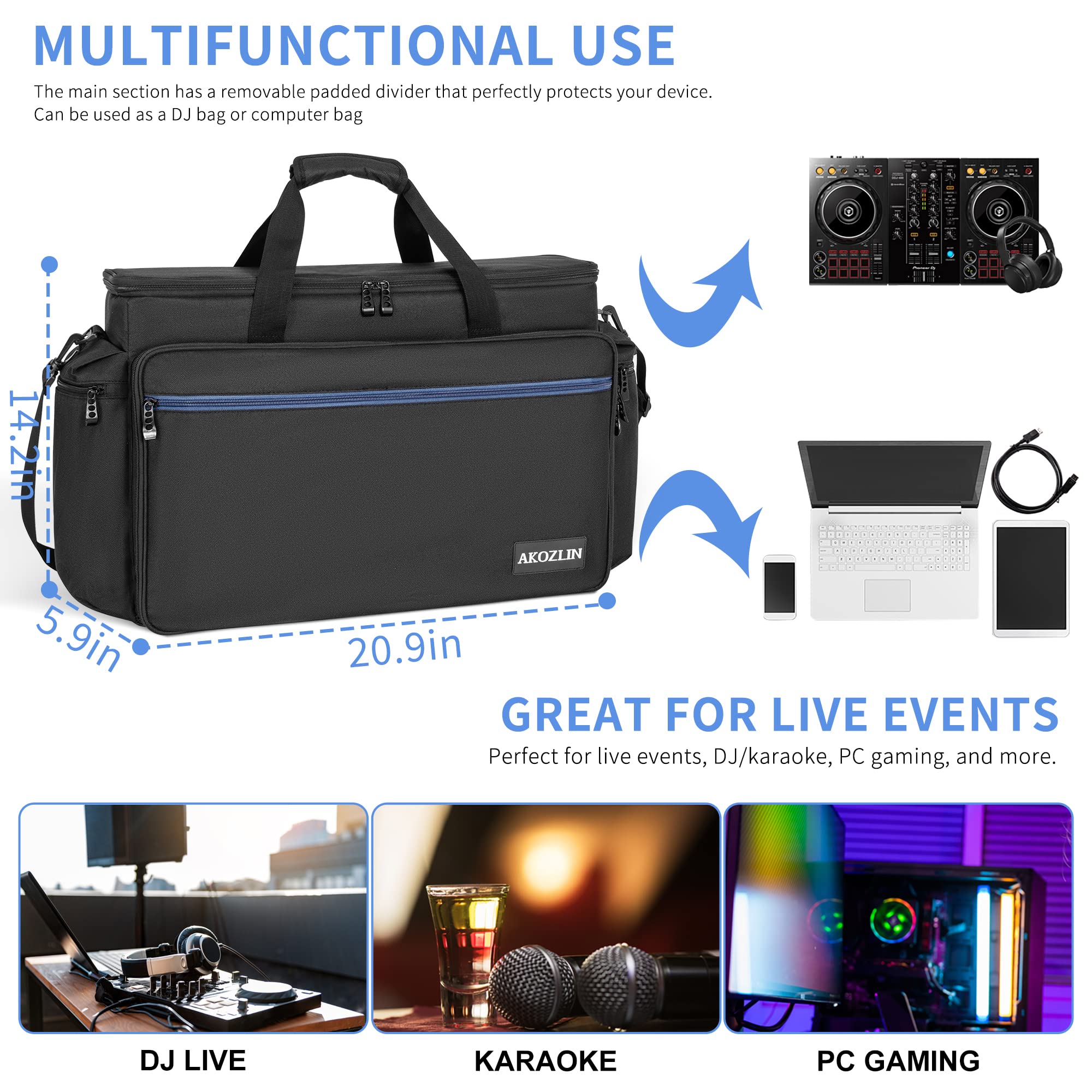 AKOZLIN Protector Gig Bag Fit For Pioneer Flx 4 DDJ DJ Lite SB 2 3 SB2 SB3 DJ 400 DJ RB Controller Travel Bag