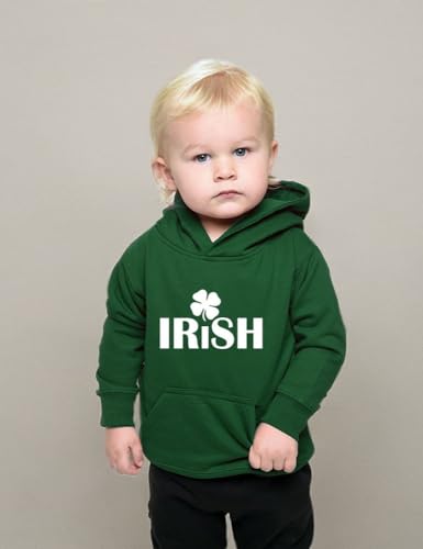 Infant Fleece Hooded Pullover-Irish with Clover, Forest Green, 12-18m