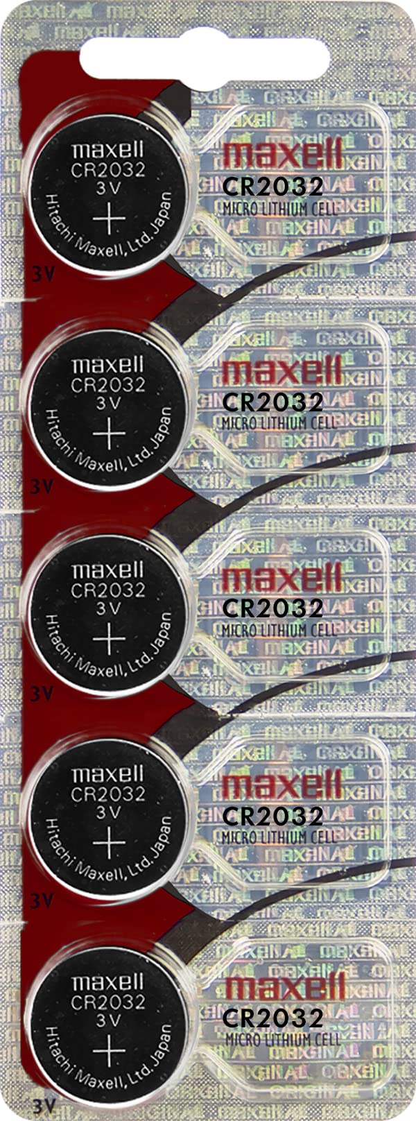 Maxell CR2032 Lithium Batteries - Pack of 25, New Hologram Packaging That Guarantees Authenticity