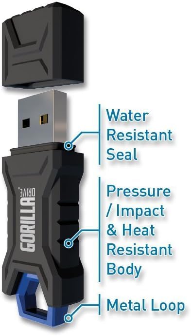 GorillaDrive Ruggedized 64GB USB Flash Drive (Single)
