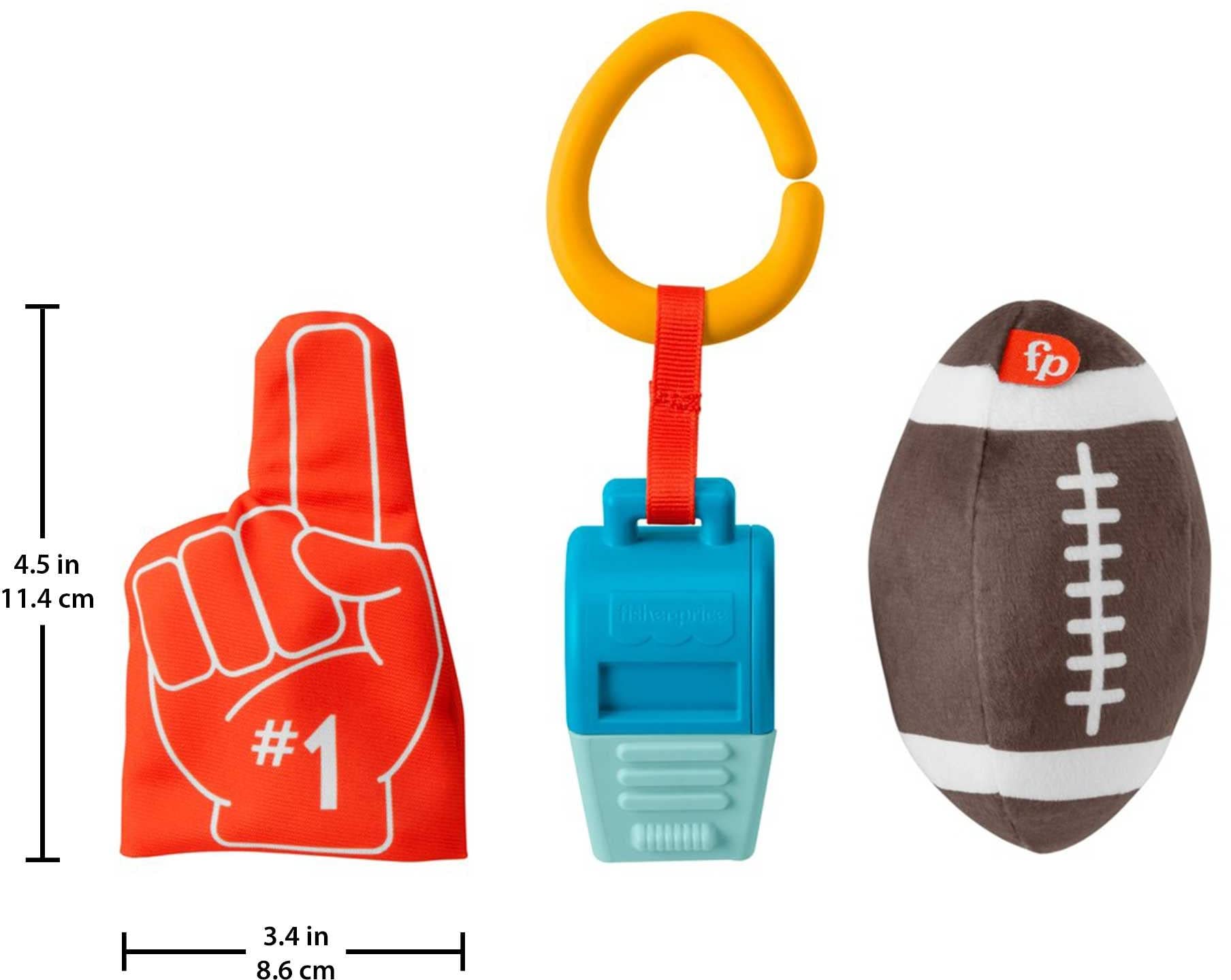 Fisher-Price Tiny Touchdowns Gift Set, 3 football-themed baby toys and teether for infants ages 3 months and up