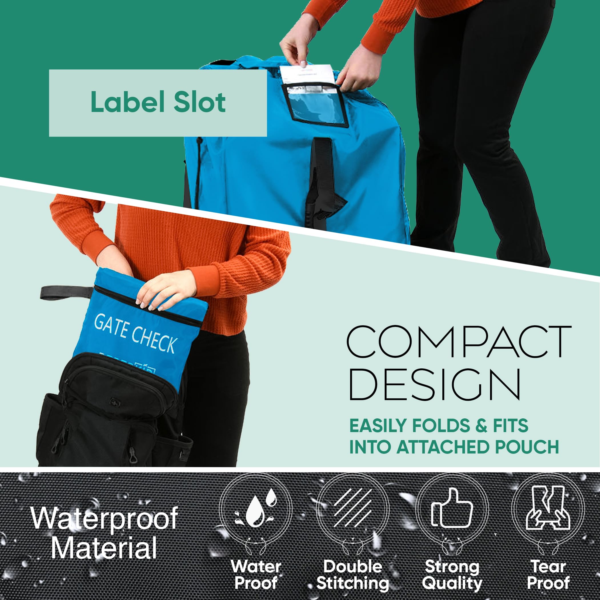 reperkid Premium Car Seat Travel Bag for Airplane - Durable, Universal Fit, Water-Resistant Gate Check Bag with Adjustable Carry Straps - for Safe and Hassle-Free Travel