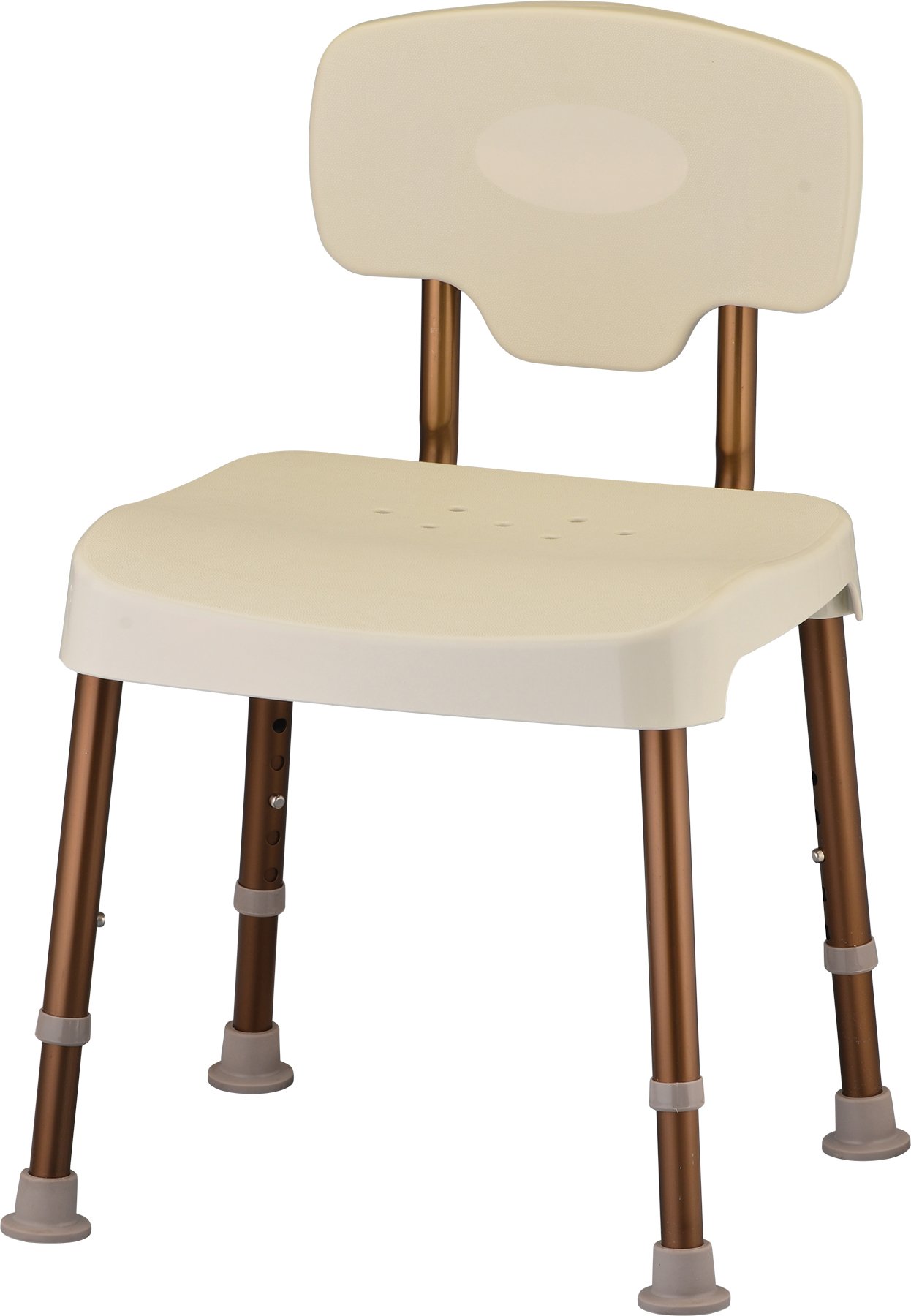 NOVA Medical Products Bariatric Shower and Bath Chair with Back, Heavy Duty 500 lb. Weight Capacity, White, 1 Count (Pack of 1)