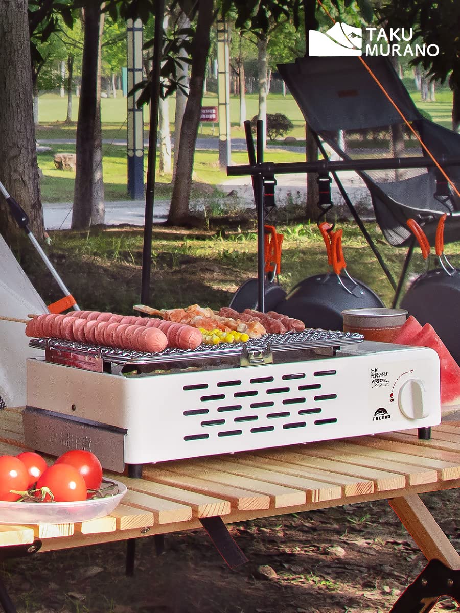 AIROKA Cassette Stove with electronic lighter and automatic flame control, 2.3KW butane gas stove, suitable for camping, picnics,outdoor and car trips