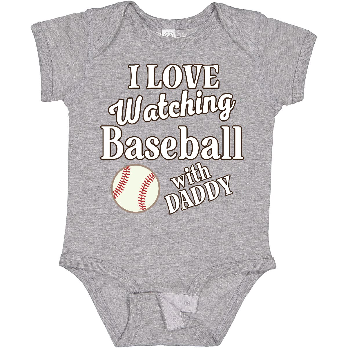 inktastic Daddy Baseball Grandson Baby Bodysuit 6 Months 0060 Heather Grey 2deee