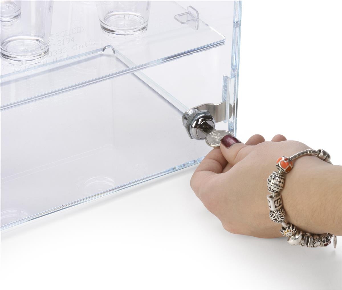 Displays2go, Glass Retail Display Case for Countertop, Acrylic Construction – Clear (TTAC247)