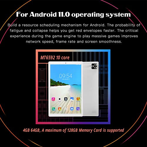 AMONIDA HD Tablet, Large Tablet 100‑240V 10.1 Inch IPS for Work (US Plug)