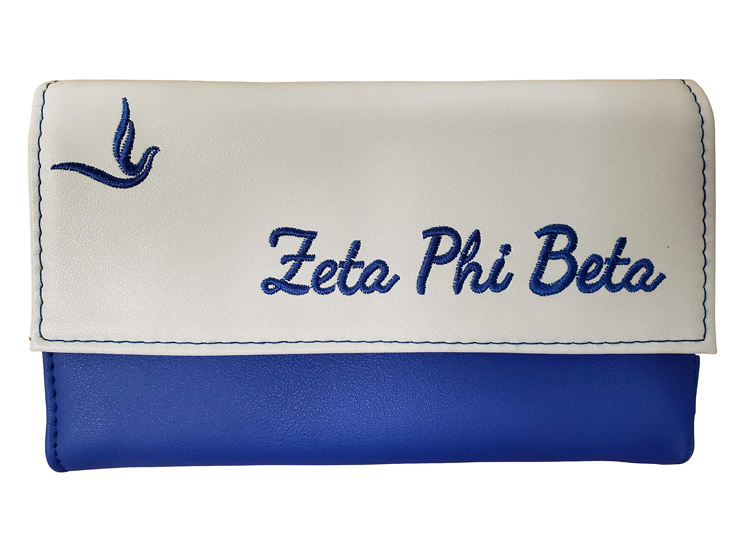 Divine Nine Depot Zeta Phi Beta Blue and White Crossbody Clutch/Purse