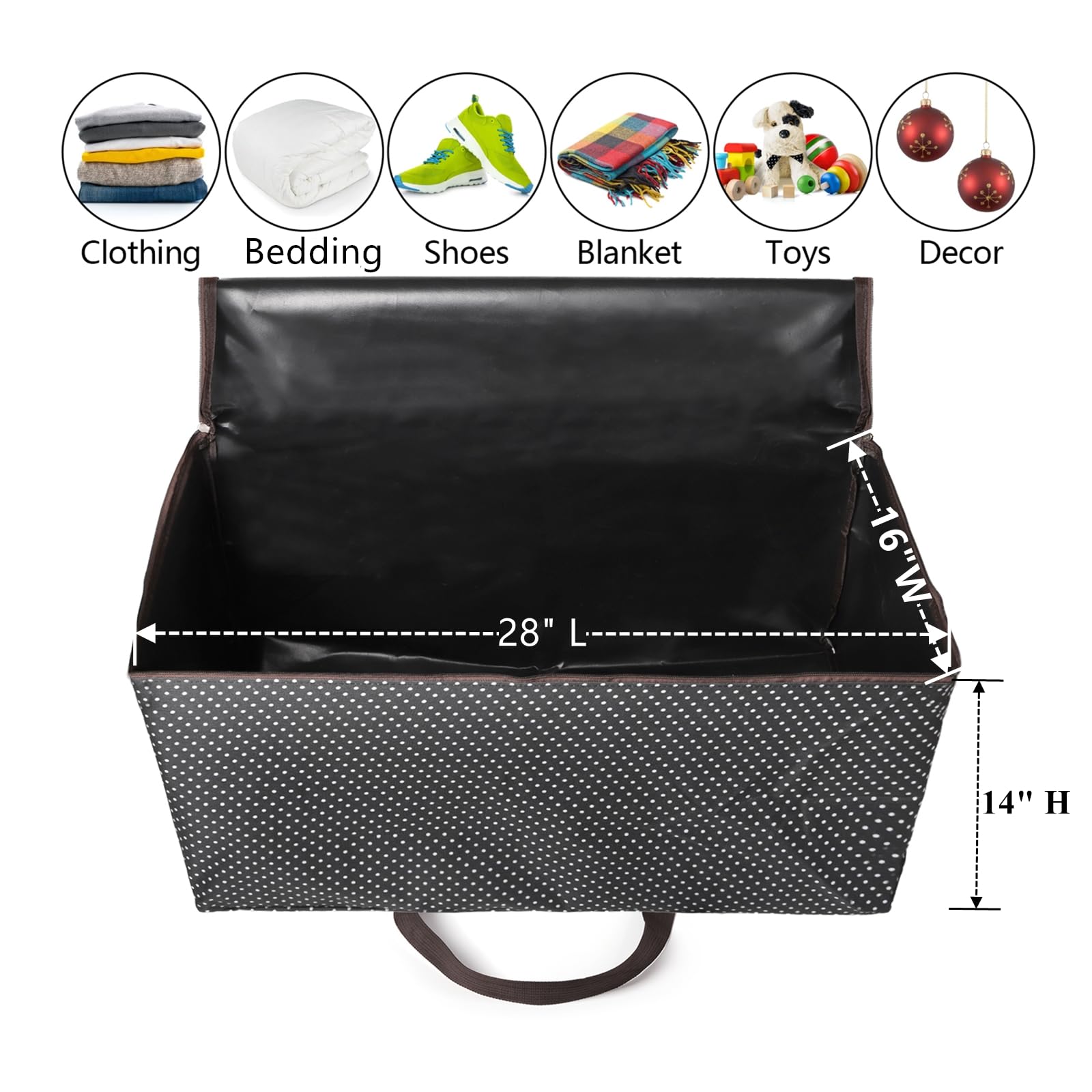 Yopay 3 Pack Extra Large Moving Bags, Heavy Duty Packing Tote Bags for Moving, Waterproof Strong Handle Zipper Clothes Storage Containers Bins for Camping and Travel, 28" L X 14" H X 16" D