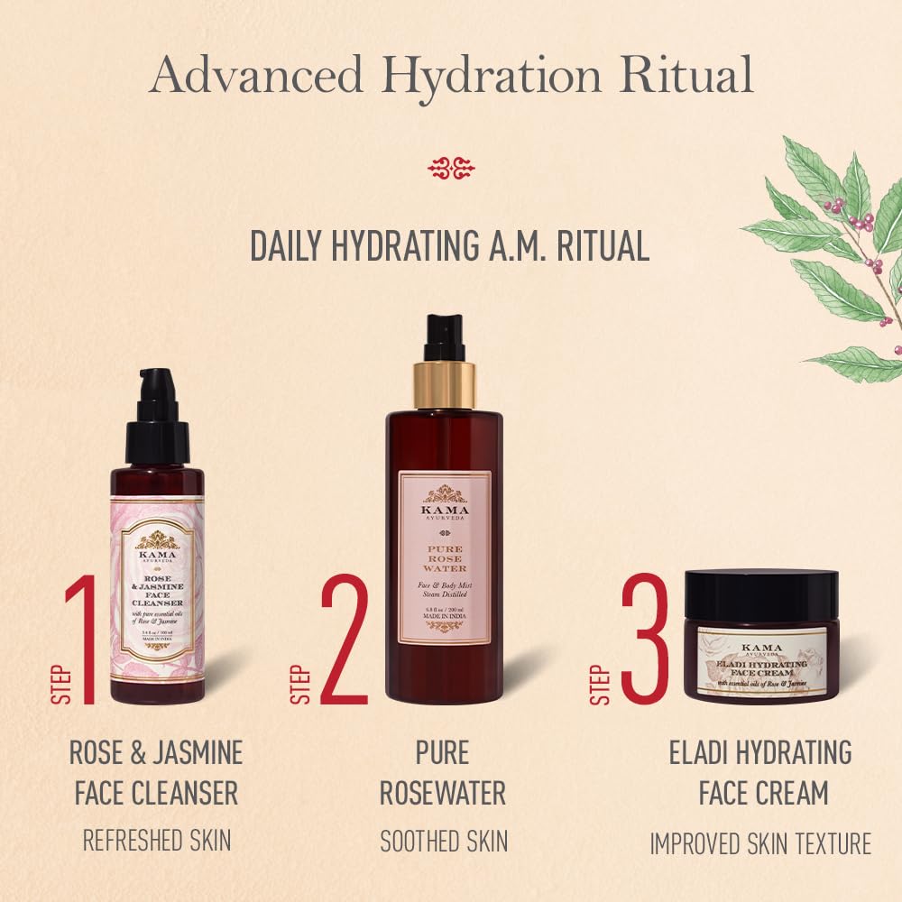 Kama Ayurveda Eladi Hydrating Ayurvedic Face Cream with Pure Essential Oils of Rose and Jasmine, 50g