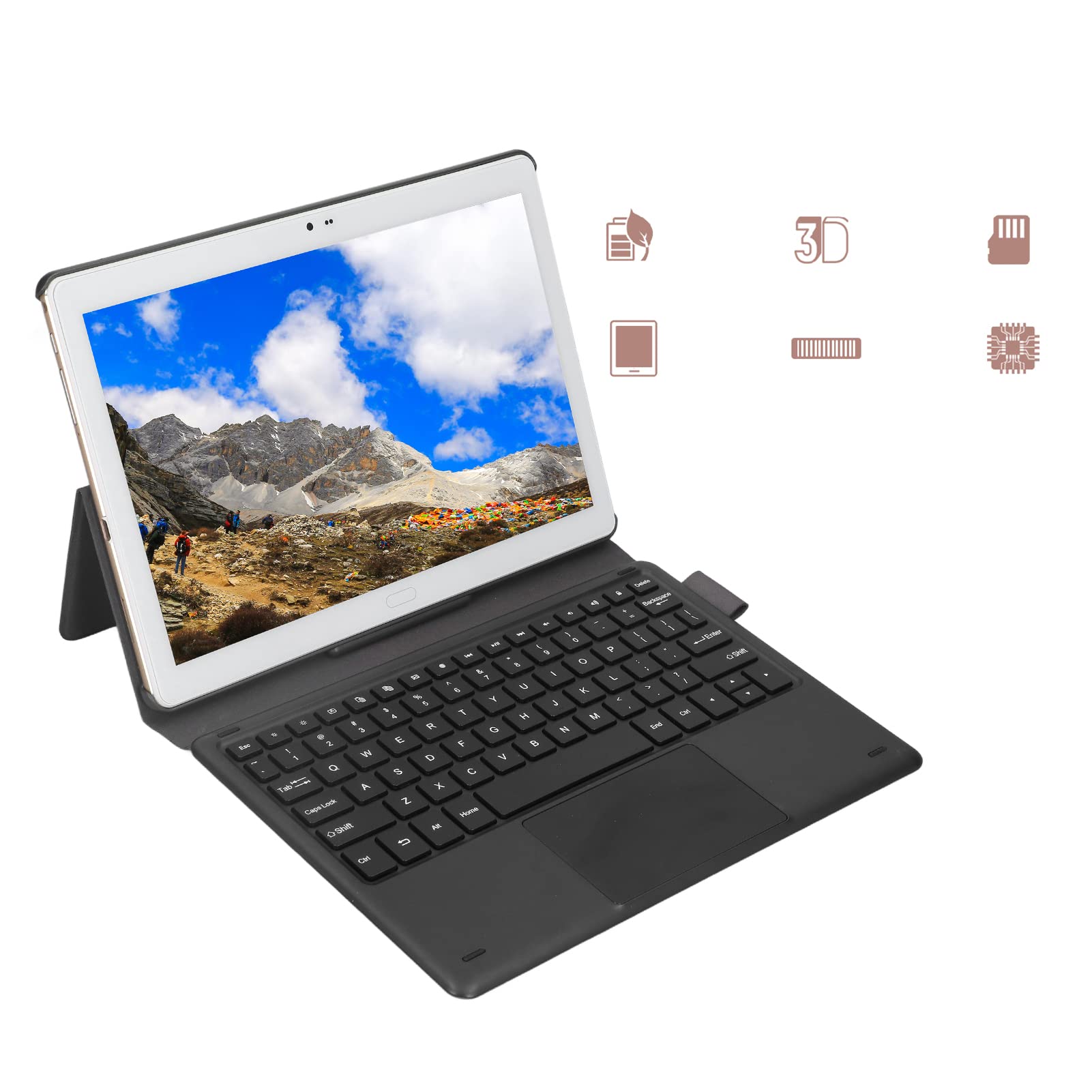 AUHX Glassesfree 3D Tablet 700MHz Main Frequency 2.5K HD Portable Tablet 13MP Rear Camera for Home Travel (US Plug)