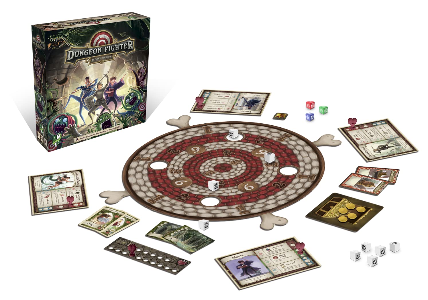 Horrible Guild: Dungeon Fighter, Strategy Cooperative Board Game, Communicate Quickly and Well, Dexterity is Key, Throw the Dice for Great Success, For 1 to 6 Players, Ages 8 and up