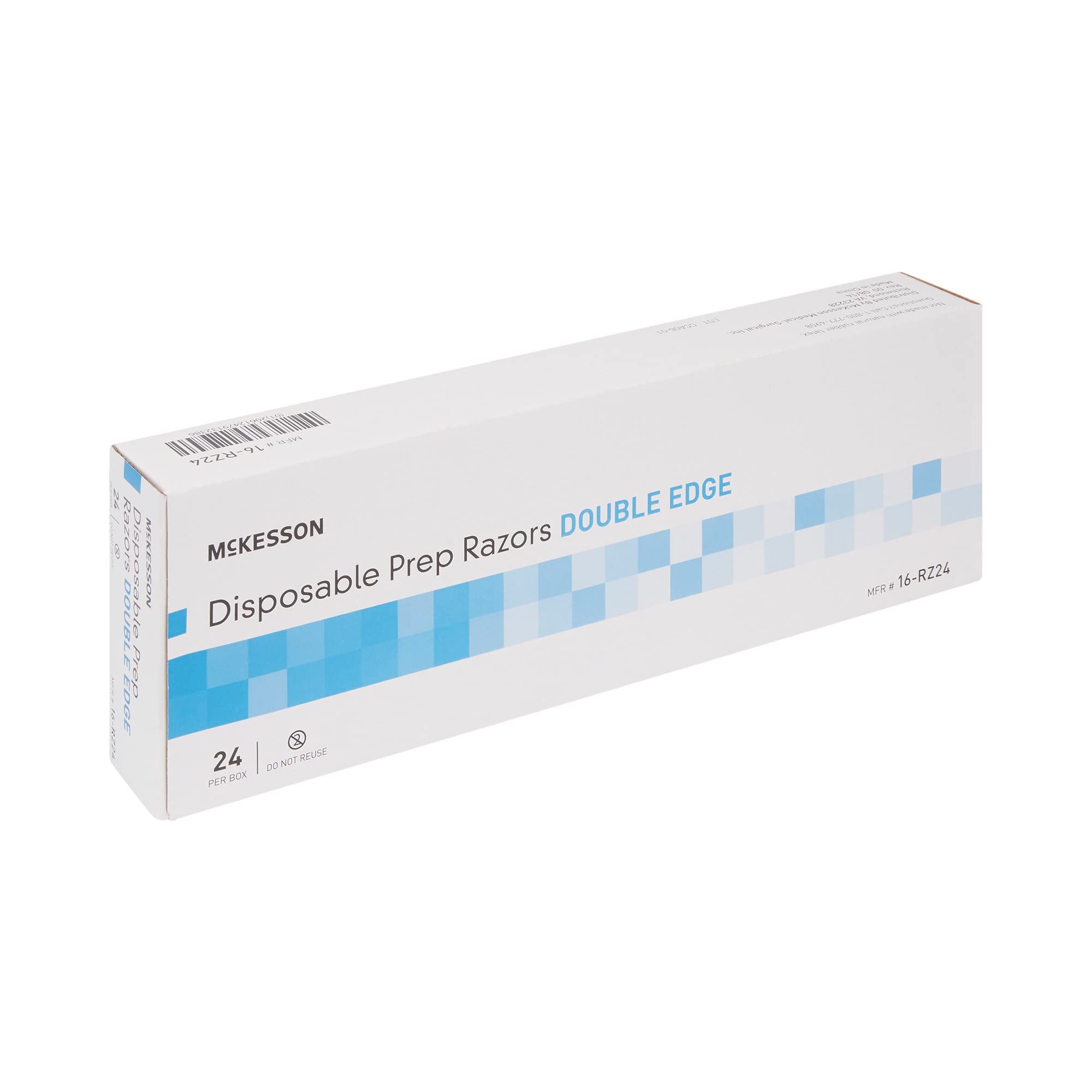 McKesson Disposable Razors [24 Count] Prep Shaving Razor, Single Blade Double Edge, Stainless Steel Blade, For Men and Women, Bulk, Blue
