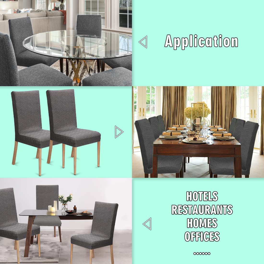Dining Room Chair Covers Set of 4, Stretch Parsons Chair Slipcover Removable Washable Kitchen Chair Protector for Dining Room Hotel (Dark Gray)