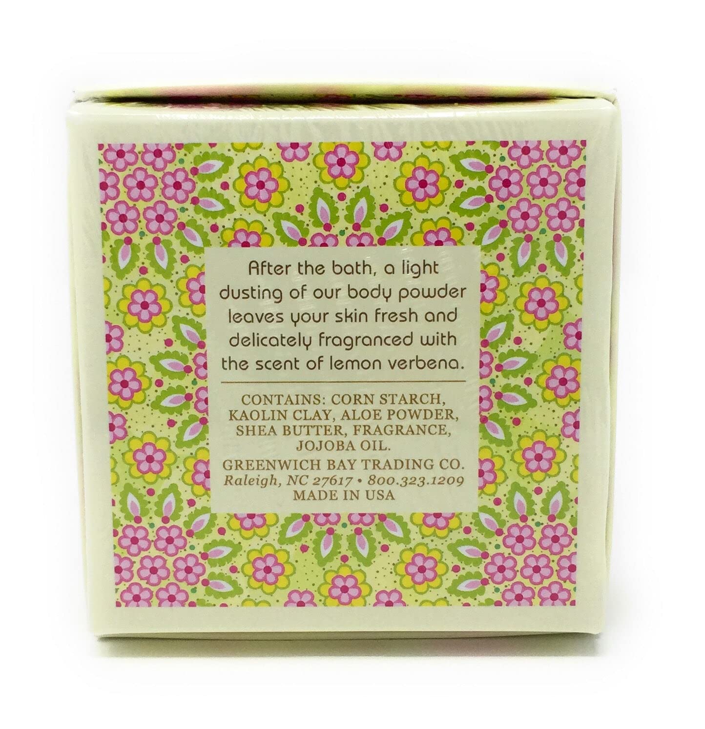 Greenwich Bay Trading Co. Scented Dusting Powder, 4 Ounce, Lemon Verbena