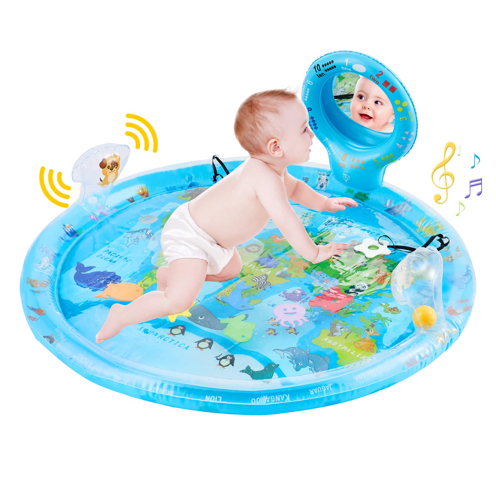 flashbluer Baby Mirror Tummy Time Toys High Contrast Black and White Baby Toys Newborn Brain Development Tummy Time Mirror Infant Toys Gift for 0 3 6 12 Month Boys and Girls