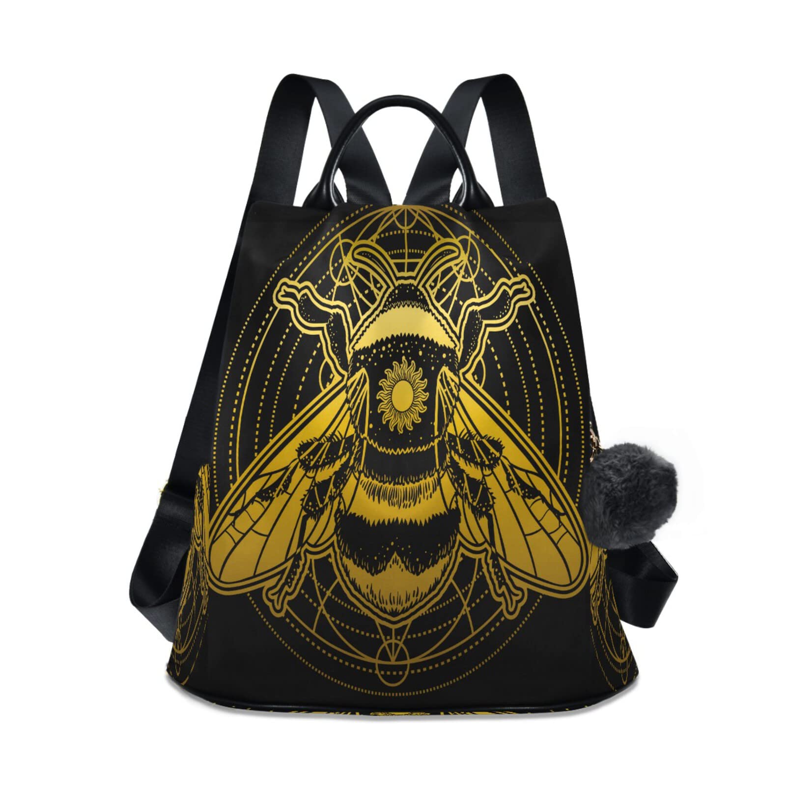 ALAZA Gold Bee Moon Sun Large Women's Fashion Casual Backpack Purse Shoulder Travel Bag