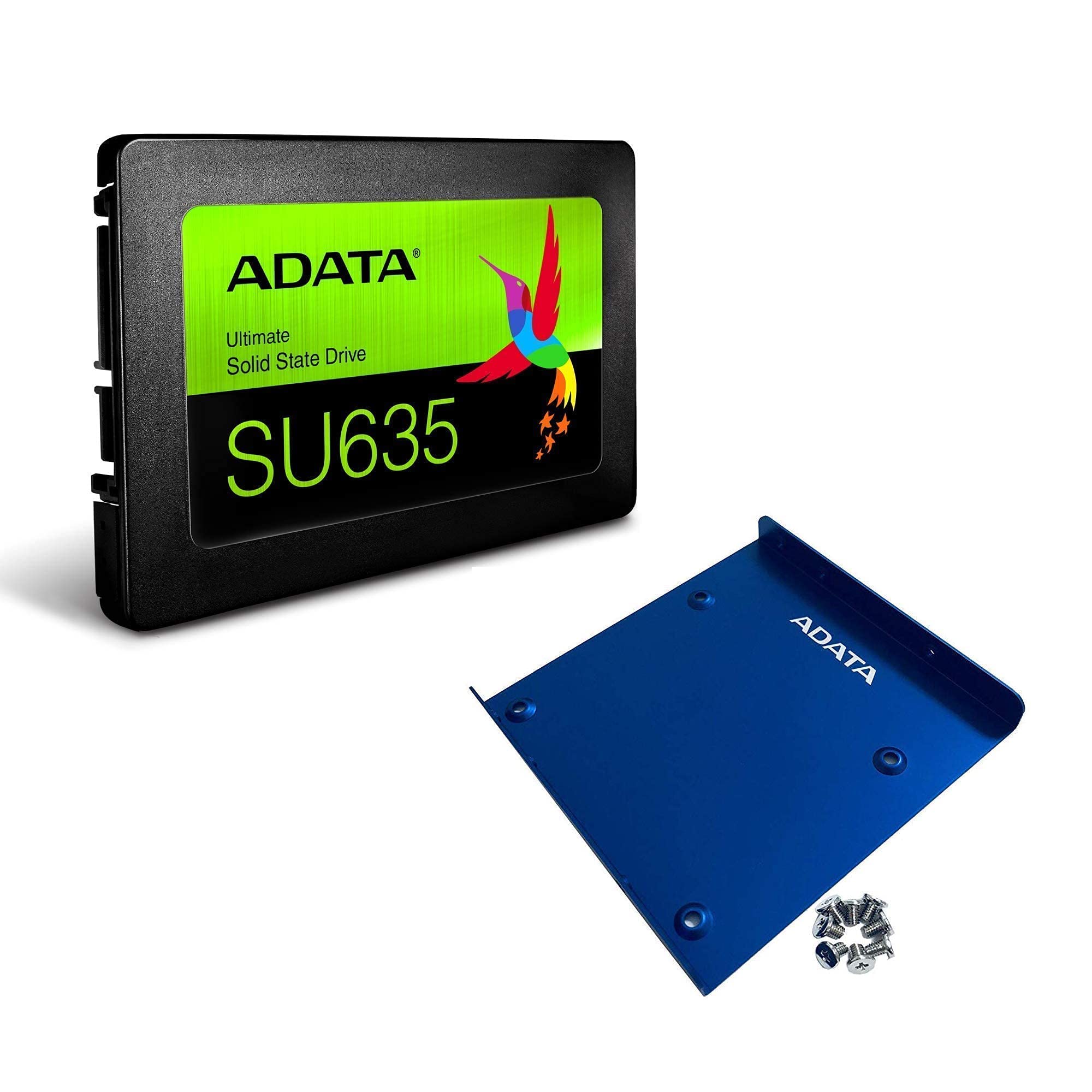 ADATA SU635 240GB 3D-NAND SATA 2.5 Inch Internal SSD with 2.5/3.5 inch SSD Bracket Bundle (ASU635SS-240GQ-R-TRAY)