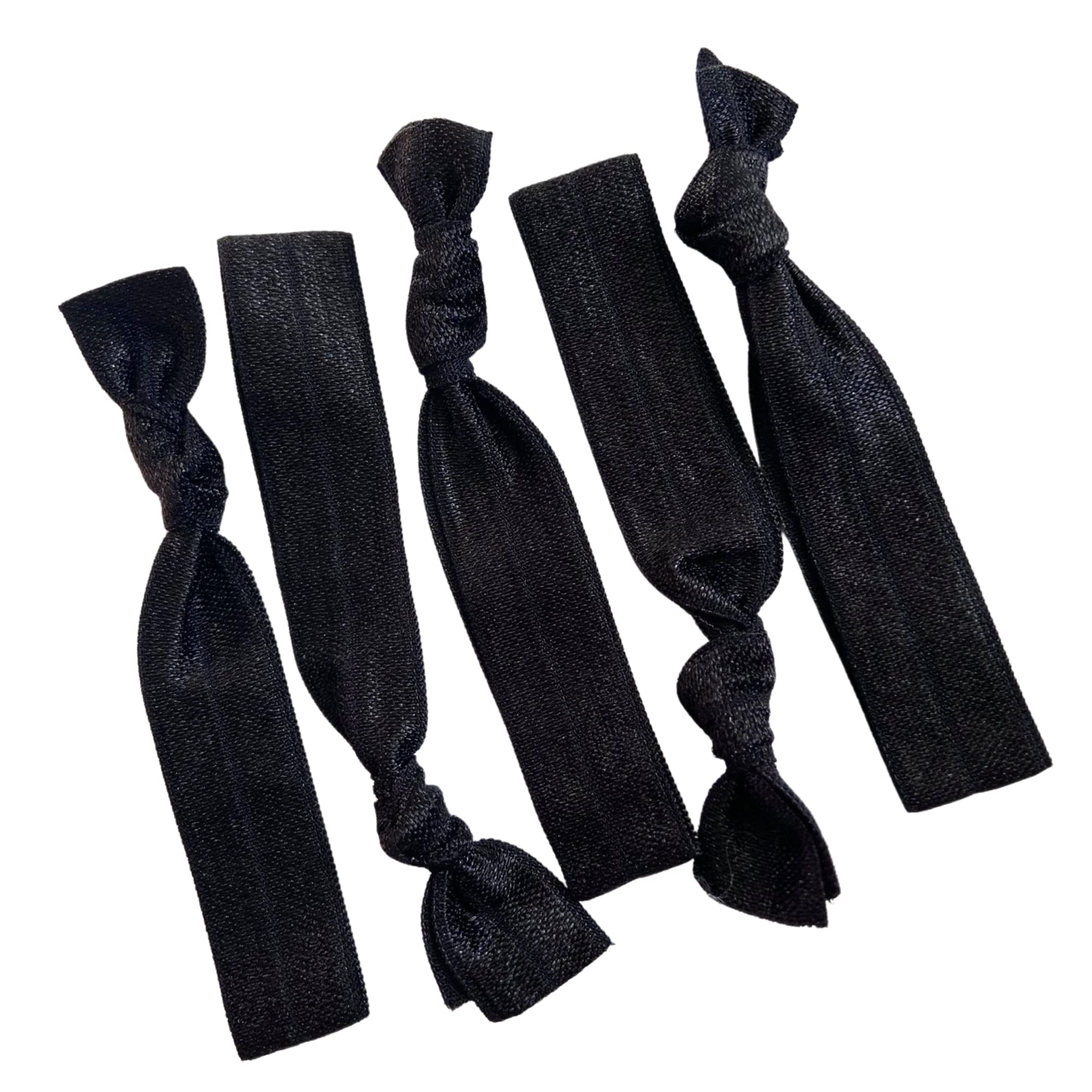 Kenz Laurenz Hair Ties Black Ponytail Holders - 20 Pack - No Crease Ouchless Elastic Styling Accessories Solid Pony Tail Holder Ribbon Bands