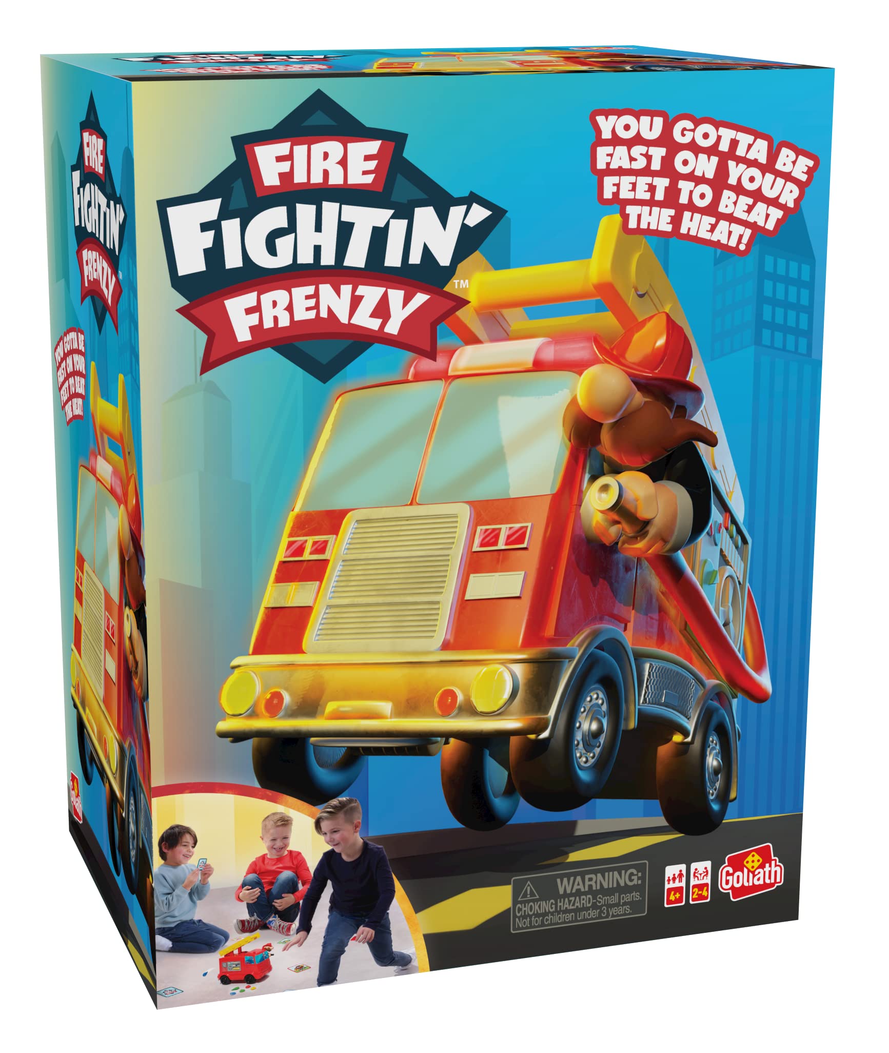 Goliath Fire Fightin' Frenzy Game - Fast-Paced Active Floor Play with Realistic Firetruck Action - Ages 4 and Up, 2-4 Players