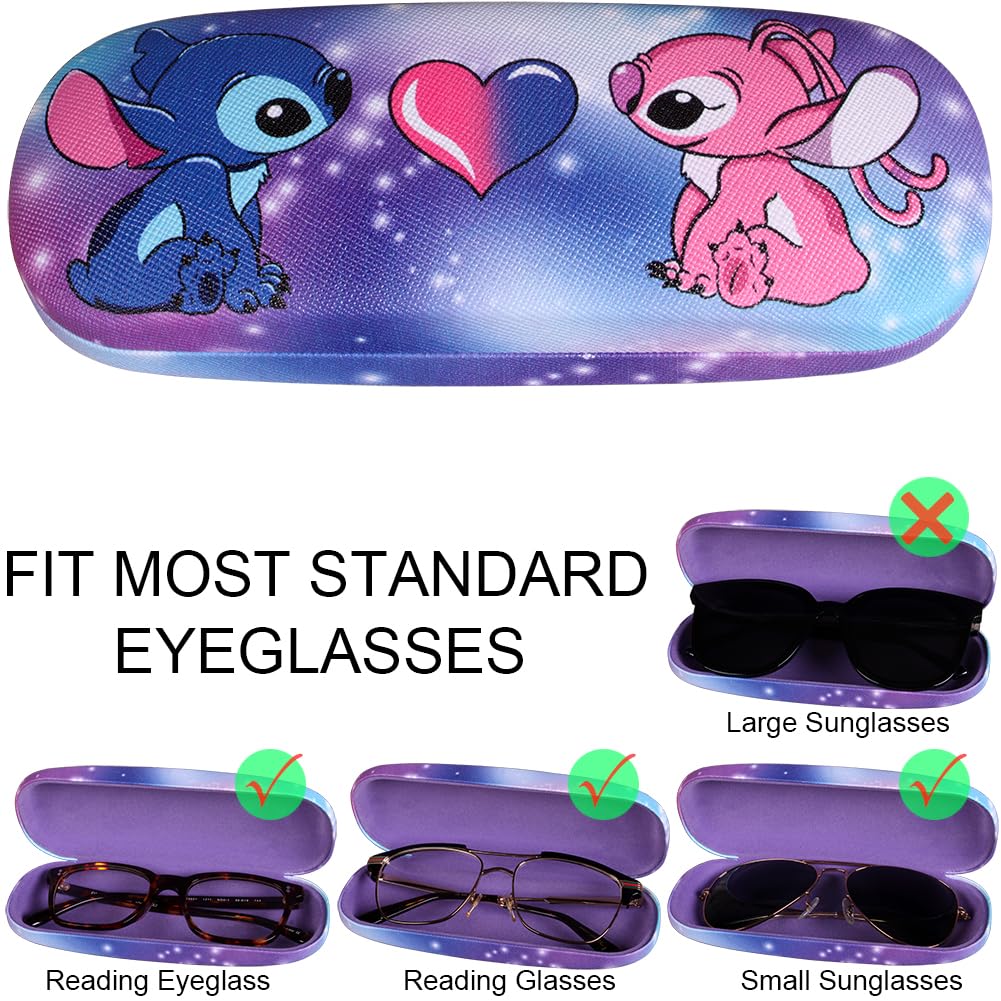 ADBGV Cute Eyeglass Cases Kids Hard Shell Storage Case Protective Box With Glasses Cloth Adjustable Glasses Strap Ear Grips Hook
