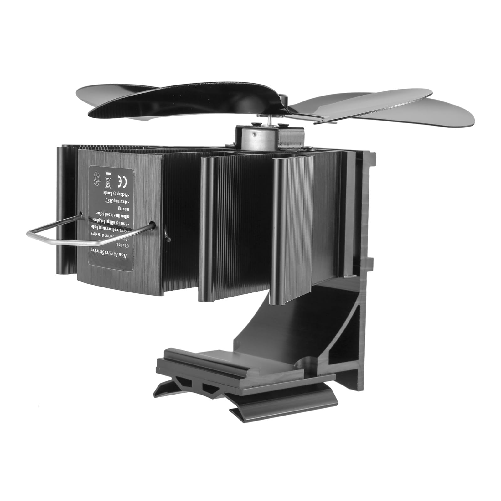 gohantee Heat Powered Stove Fan Hanging on Chimney Fireplace Fan 5 Blades Silent Operation for Wood Log Burner Fireplace Eco Friendly and Efficient Heat Distribution with Stove Thermometer