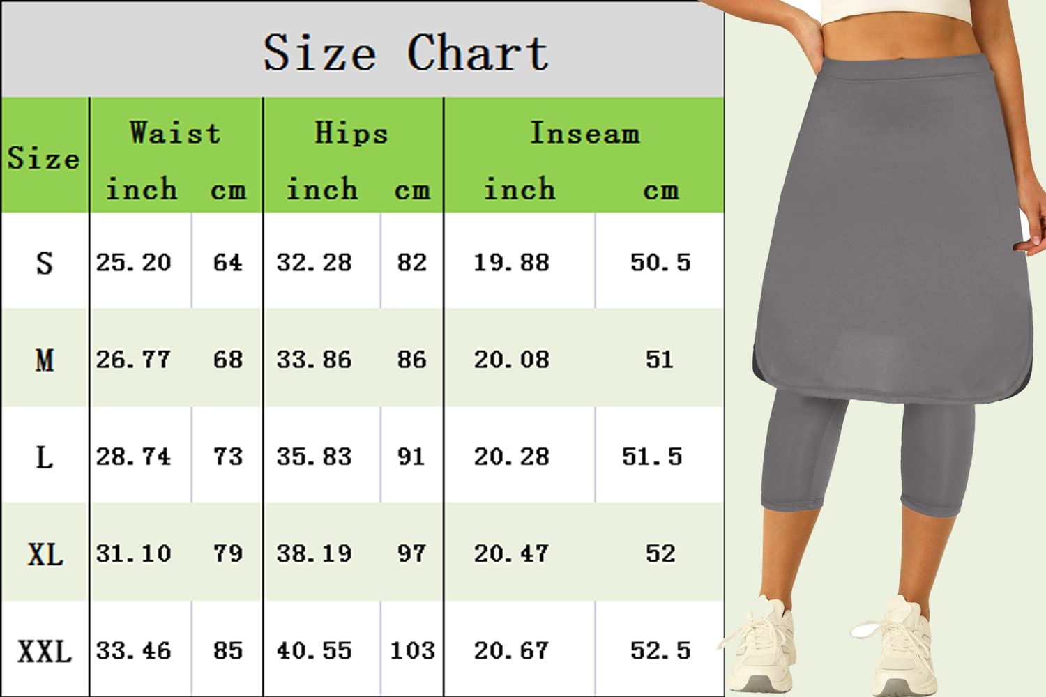 Aurgelmir Womens Knee Length Tennis Skirt with Built in Capri Leggings Drawstring Workout Skorts