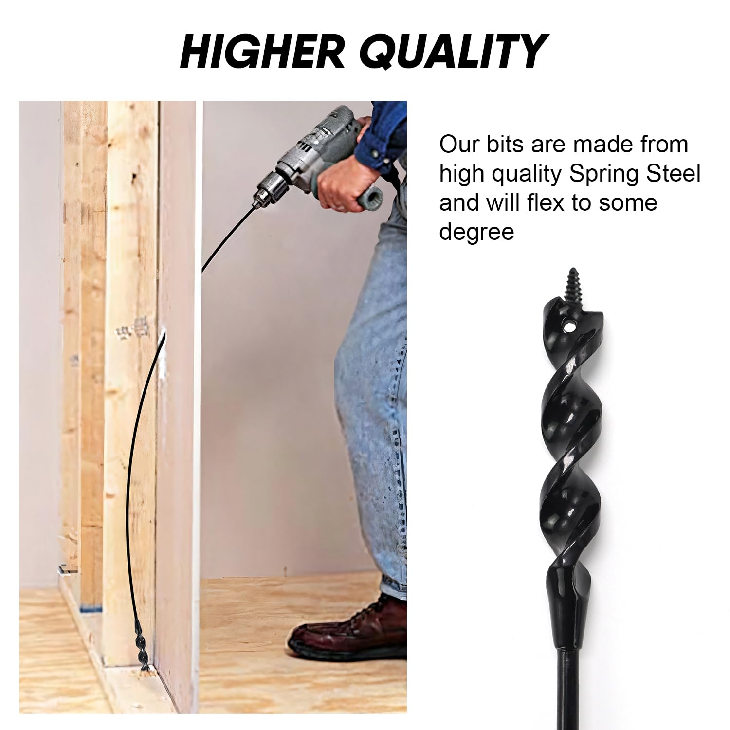 Installer Drill Bit Fish Bit for Pulling Wire Through Tight Spaces with Minimal Damage 3/4-Inch by 36-Inch 1 Pack