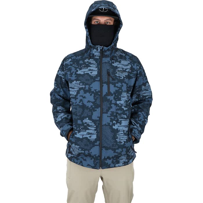 AFTCO Reaper Tactical Camo Zip Up Jacket - Navy Digi Camo - XL