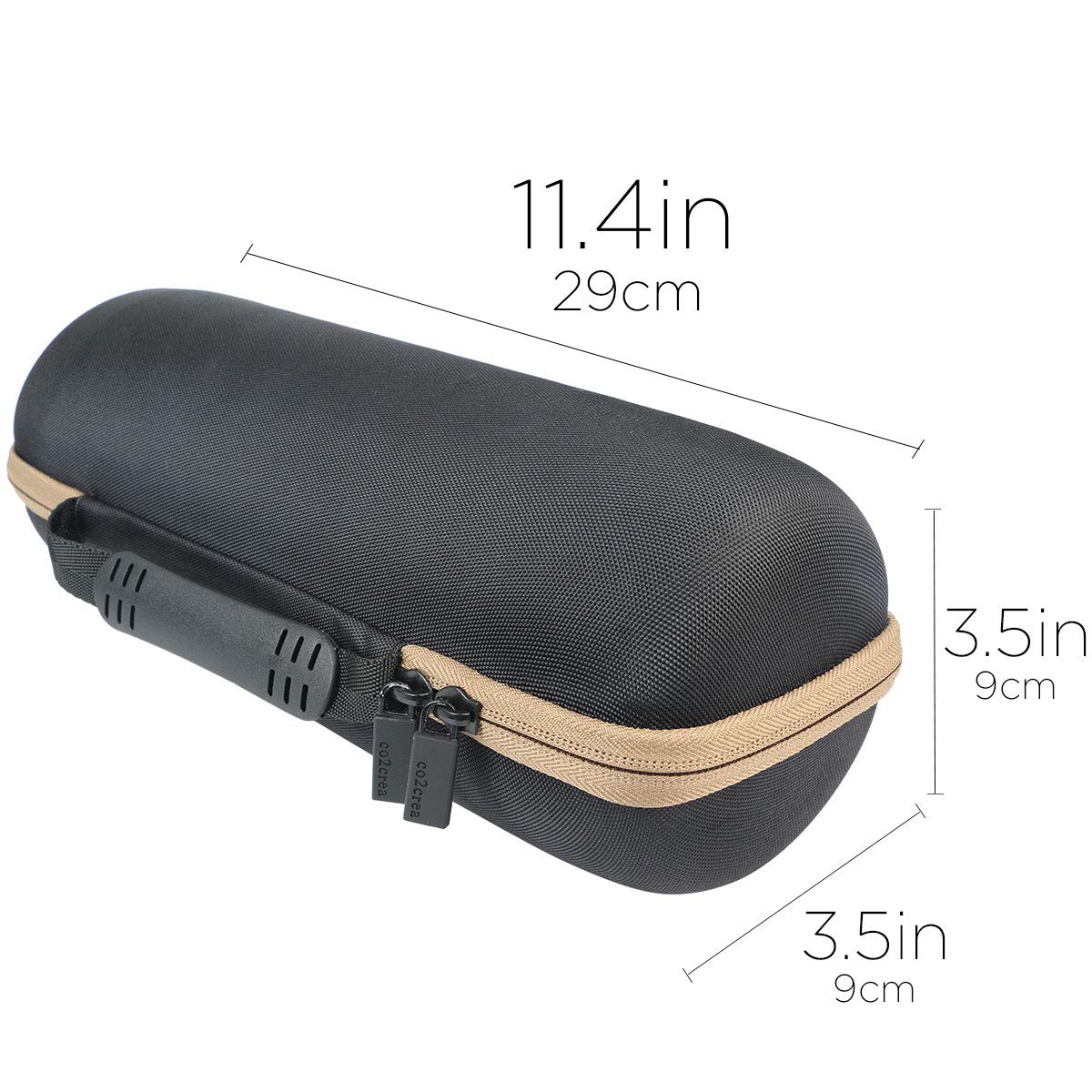 co2CREA Portable Electronic Device Cover for JBL Charge 4/5 Waterproof Bluetooth Speaker (Black Case + Sand Zipper)