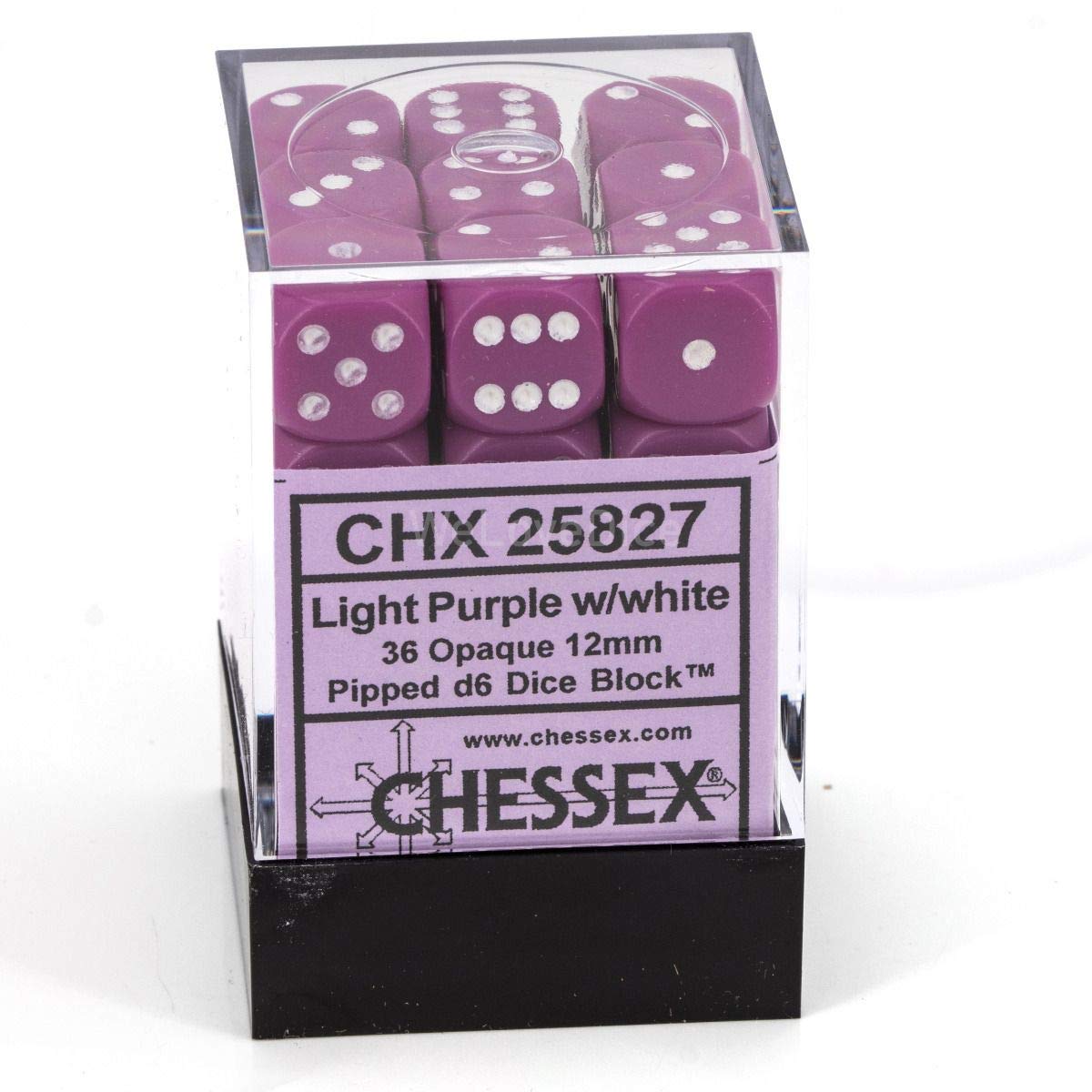 DND Dice Set-Chessex D&D Dice-12mm Opaque Light Purple and White Plastic Polyhedral Dice Set-Dungeons and Dragons Dice Includes 36 Dice – D6