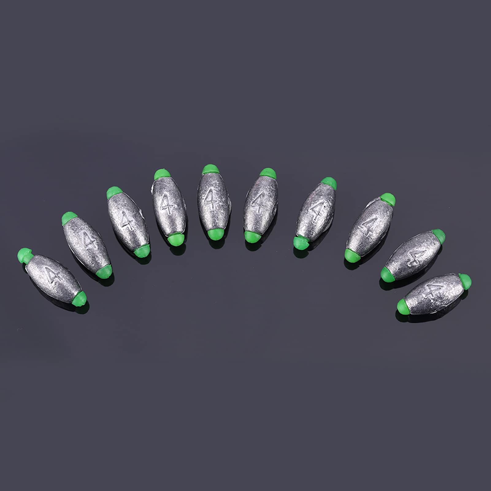 Akozon Removable Split Sinkers, 10pcs 5 Sizes Shot Weights Durable Fishing Sinker Tackle Kits Protective