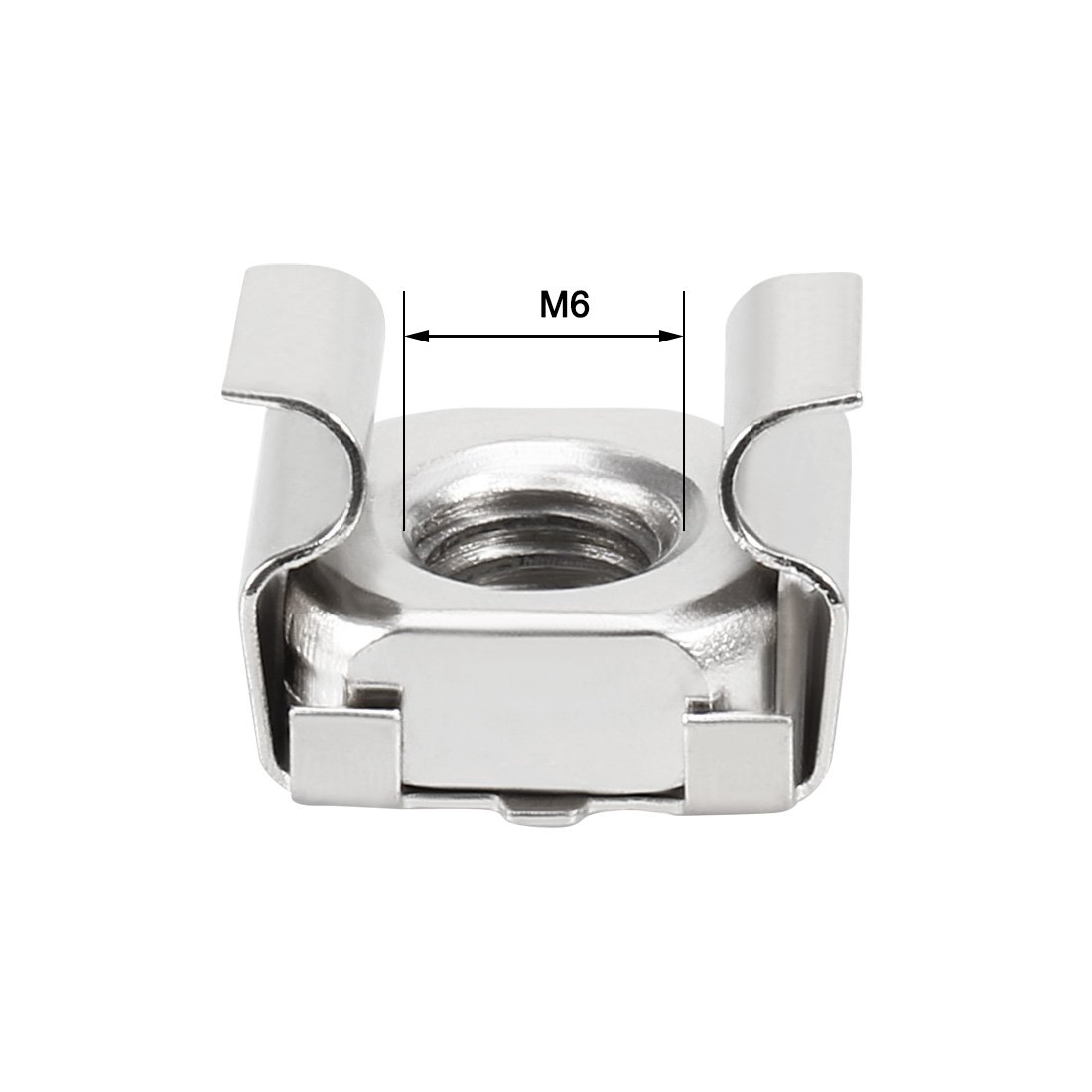 uxcell 55 Pack, M6 Cage Nut, 304 Stainless Steel for Server Shelf Cabinet