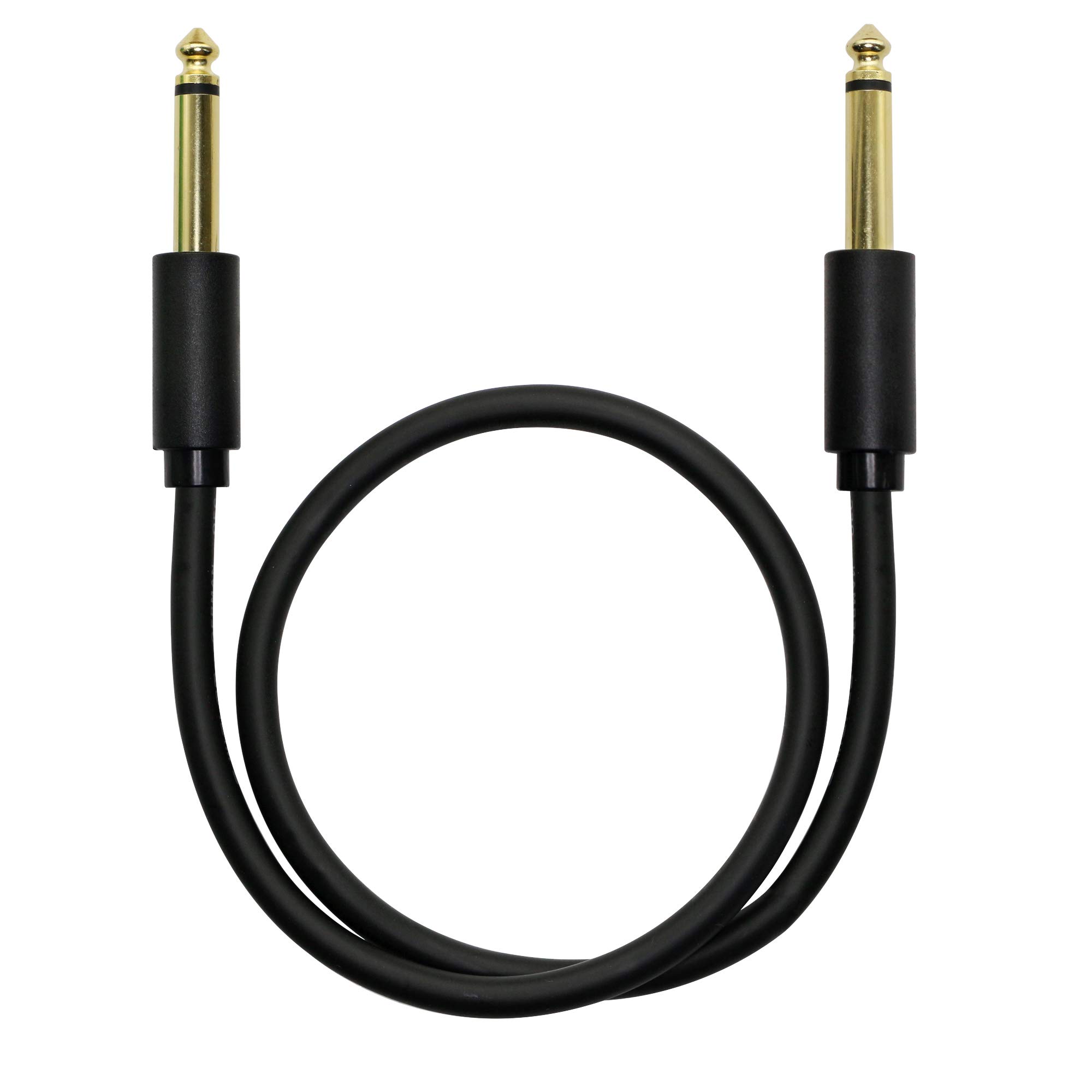 GINTOOYUN 6.35mm Mono Guitar Instrument Cable,Straight 1/4 TS Male to Straght 1/4 TS Male Unbalanced Patch Cords,for Electric Bass Guitar,Amplifier Speaker,Line-Level Audio etc (Black-3m/10ft)