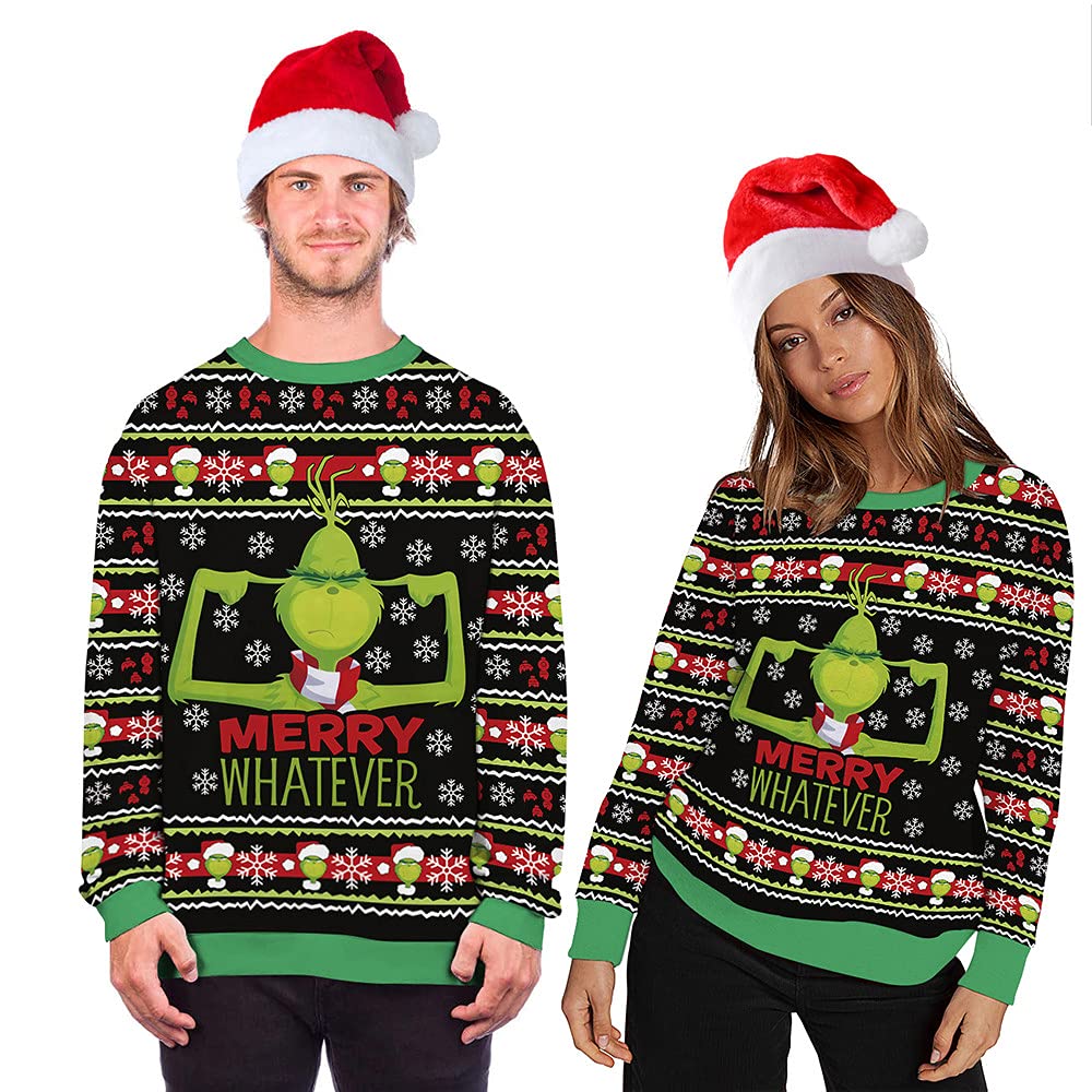 ALBIZIA Women's Unisex's Christmas Top Crew Neck Ugly Christmas Pullover Sweatshirt S/M 134