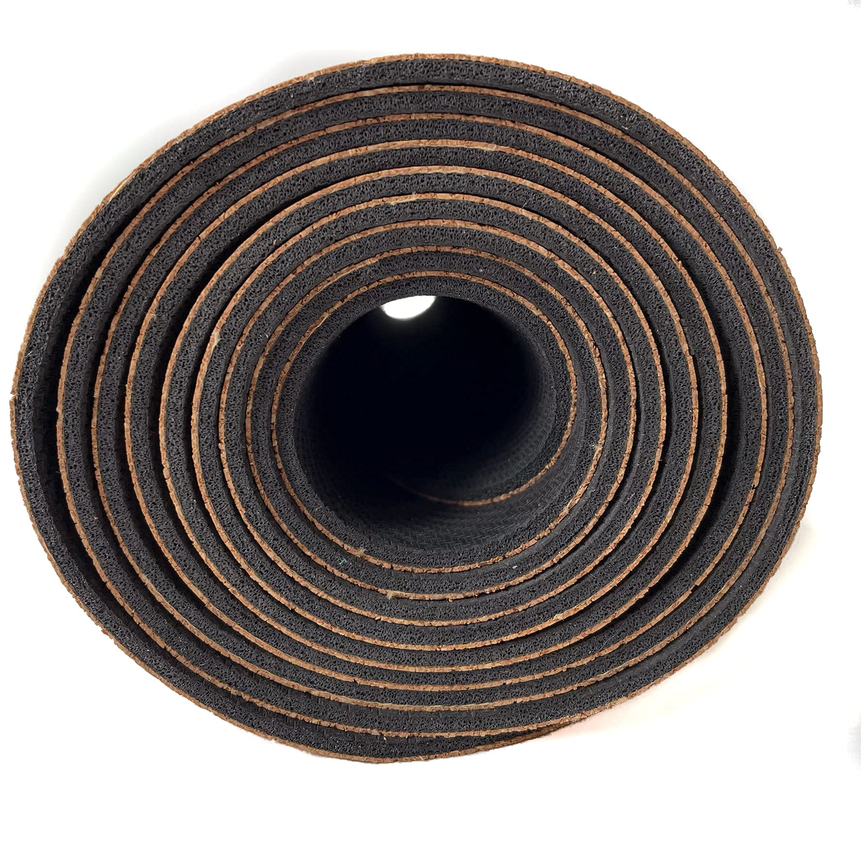 AQ Yoga Mat - Natural Cork and Rubber - Longer, Non-Slip Cork and Medium Thickness - Sunny Seas Design [72" x 24" 4mm]