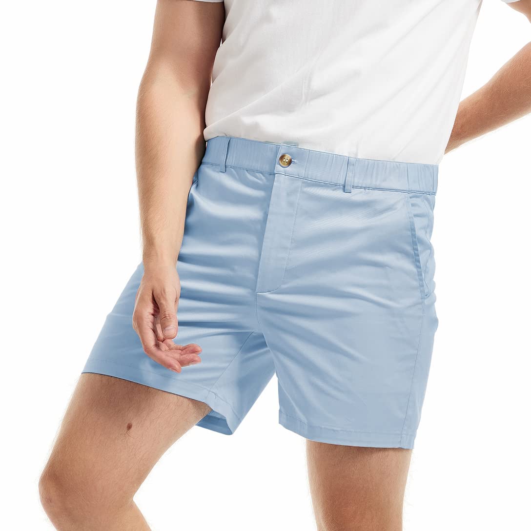 AIMPACT Mens 5.5 Inch Inseam Short Shorts Casual Stretch Shorts for Men Hybrid Shorts(LightBlue M)