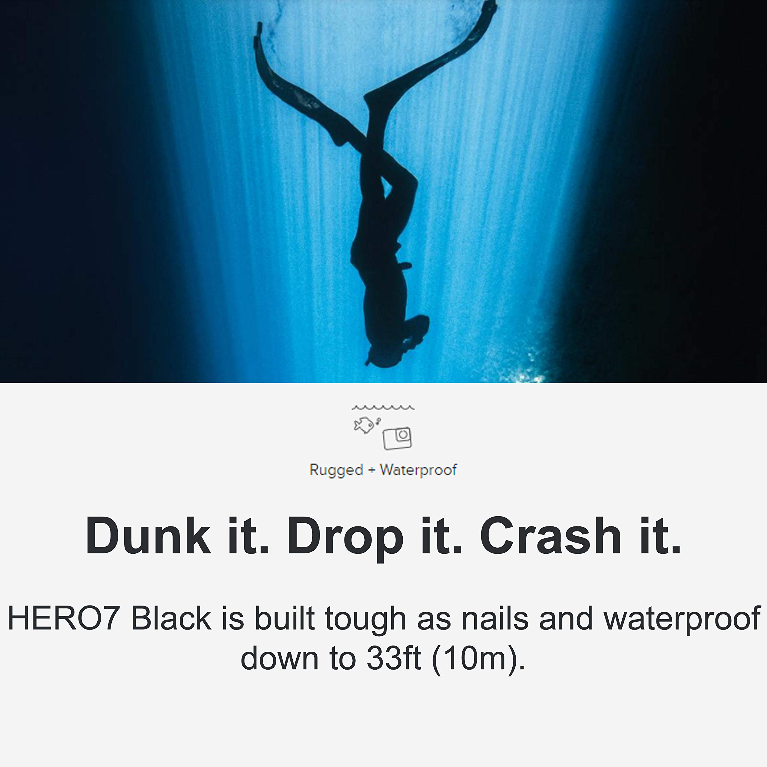 GoPro HERO7 Black + Extra Battery + Super Suit Dive Housing Case - E-Commerce Packaging - Waterproof Digital Action Camera with Touch Screen 4K HD Video 12MP Photos Live Streaming Stabilization