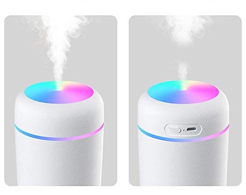 Colorful Cool Mini Humidifier, USB Personal Desktop Humidifier for Bedroom,Office Room, Car,etc. Auto Shut-Off, 2 Mist Modes, Super Quiet. (White)