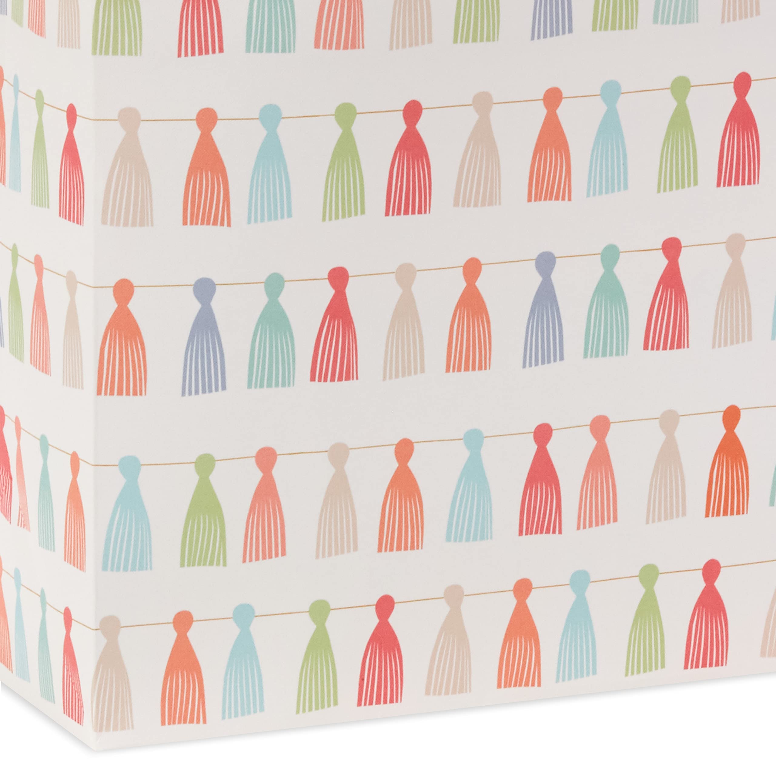Hallmark Signature Studio 10" Large Gift Bag with Tissue Paper (Rainbow Tassels) for Birthdays, Promotions, Graduations, Bridal Showers
