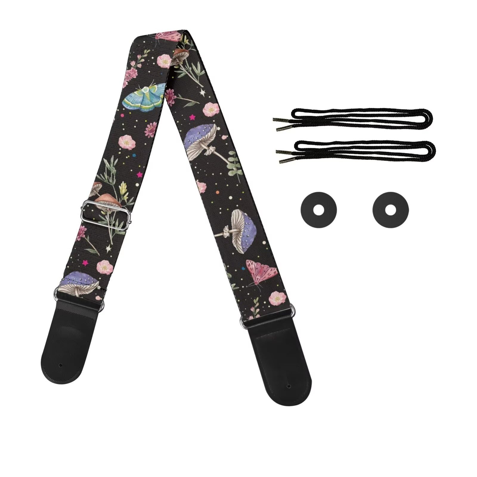 doginthehole Womens Kids Guitar Strap with Adjustable Shoulder Straps Cute Panda Cartoon Animal Design, Universal Fit for Bass Acoustic Electric Guitar, Reduce Neck Pressure